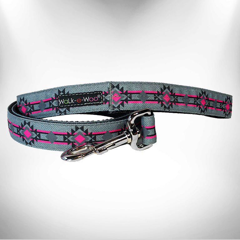 Pow Wow Pink Dog Leash - Walk-e-Woo – WaLk-e-Woo